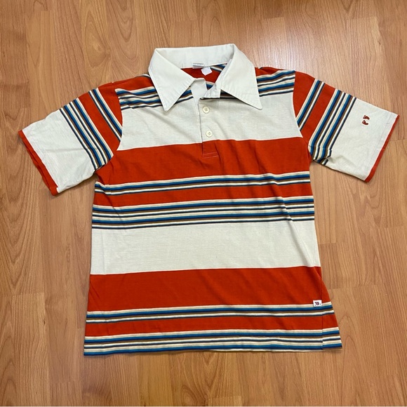 Hang Ten | Shirts | Vintage Hang Ten Mens Logo 7s Orange Striped Polo ...